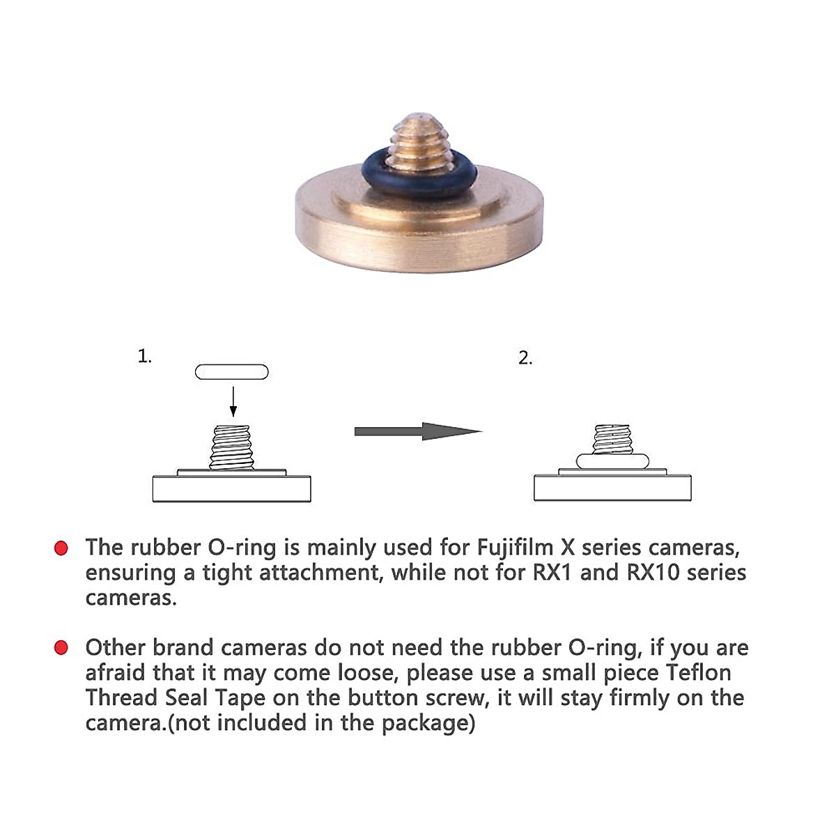 VKO Golden Metal Soft Shutter Release Button,Delicate Camera Shutter Button 11mm Concave Surface(2 Pack)