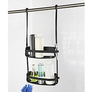 Umbra Flex Hanging Shower Caddy, Bathtub Shelf and Bathroom Organizer, Black