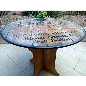 Personalized Table Top Inspired by Old Wine Barrels, Living Room Home Bar Man Cave Wood Furniture, Custom Gifts, Size 16/20/24/30/36/40/42/46 Inch