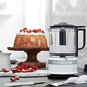 KitchenAid 5 Cup Food Chopper - KFC0516, White & Variable Speed Corded Hand Blender - KHBV53, White