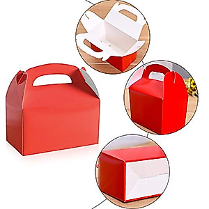 Rainbow Treat Boxes Party Favor Boxes,24 Pack Cardboard Gift Boxes for Bridesmaid Proposal/Birthday/Party/Wedding, Red Kraft Paper Present Packaging Box with Lids (6.2 x 3.5 x 3.6 In)