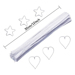 DOKOO Craft Pipe Cleaners 200 PCS Chenille Stem Twistable Stems Children’s Bendable Sculpting Sticks for Crafts and Arts Creative Christmas Decoration School Projects (6MM x 12 Inch) (White)