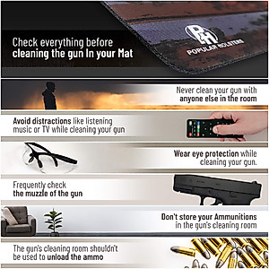 Gun Cleaning Mat by PH - Measures 11" x 17" 3 mm Thick - Oil and Solvent Resistant Padded Non-Slip - Compatible with Compact to Large Guns - for Maintenance or Repairs to Your Firearm - (Flag+Eagle)