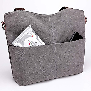 DOURR Hobo Handbags, Canvas Crossbody Bags for women Fashion Crossover Purse Cotton Shoulder Bag (Purple Coffee-01)