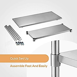 uyoyous Stainless Steel Table 24x36 Inch NSF Commercial Kitchen Work Table with Adjustable Under Shelf Heavy Duty Food Prep Table with Storage for Home Restaurant Kitchen Laundry Room