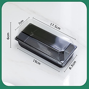 XIZHI 50Pcs Reusable Sandwich Box with Clear Lids Sandwich Plastic Container Sushi Container Box Swiss Roll Container for Cakes Cookies Pastries Dessert Fruits salad Display,7.5"x3.3"x2.3"