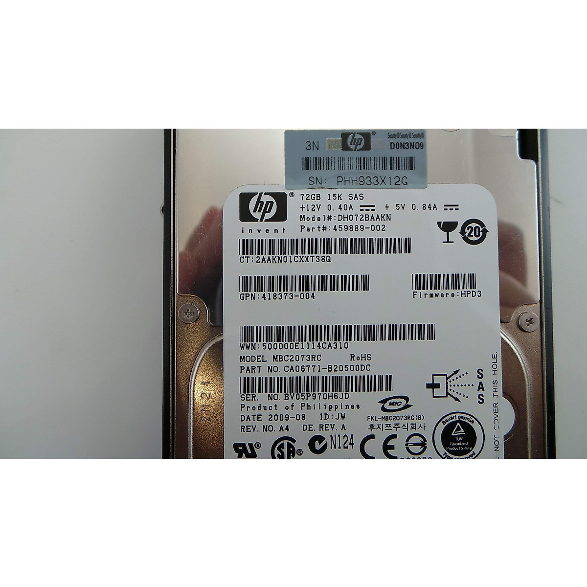 HP 418398-001 72gb 15k SAS Dp Drive Module 2.5-418371-B21 (Renewed)