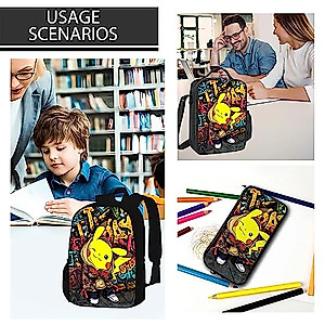 Brgowtem Lightweight Backpack Set, 3PCS Includes 17 Inch Large Capacity Durable Bookbag, Strap Lunch Bag, Pencil Case for Girls Boys Teens