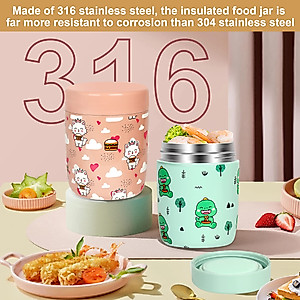 Spoilu Insulated Food Container for Kids- 9 Oz, Insulated Food Jar for Hot & Cold Food, Kids Lunch Insulated Stainless Steel Wide Mouth Jar, Leakproof Soup Container, Green