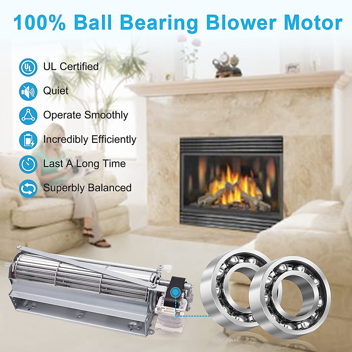 Hipoilk GFK4, GFK4A Fireplace Blower Fan Kit for Heatilator Fireplaces, FK4 GFK4B Fireplace Blower Fan Kit for Heatilator ND4236 NDV4236I GNDC36 ND4236I GNDC33 NDV4236 NDV3933I ND3933, Temco 36TDVN