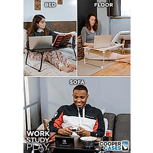 Cooper Mega Table Plus [Premium XXL Extra Large] Laptop Lap Desk & Book Stand | Multifunctional Foldable Lap Desk, Laptop Desk for Bed, Portable Desk, Laptop Pad, Lapdesk Laptop Lap Tray (White Oak)
