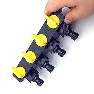 YFQHDD 1 PCS Irrigation Connection Device Garden Hose Pipe Splitter Plastic Drip Irrigation Water Connector Agricultural 4 Way Tap 3/4