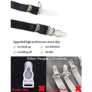 ohmydear Women's Black Lace Garter Belts Plus Size Mesh Suspender Belt with 6 Straps Metal Clip for Thigh High Stockings