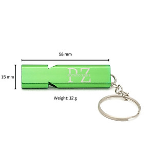 Potato Zone Emergency Whistle – Survival Keychain Whistle Emergency – 120db Loud Safety Whistle for Protection, Camping, Hiking, Sports, Dog Training – Portable Metal Whistle with Keychain