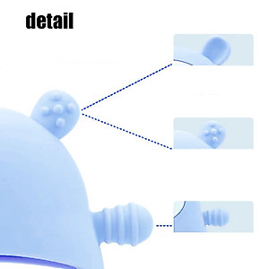 Baby Teething Toy, Silicone Baby Teether Toy for Babies, Hand Teether Pacifiers for Infants, Silicone Baby Mitten Teether for Soothing Teething Pain Relief, Baby Chew Toy (Blue)