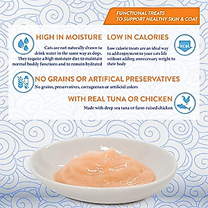 INABA Churu Lickable Purée Natural Cat Treats for Skin and Coat with Omega Oils, Taurine and Vitamin E, 0.5 Ounces Each - 4 Flavor Variety Pack (16 Tubes)