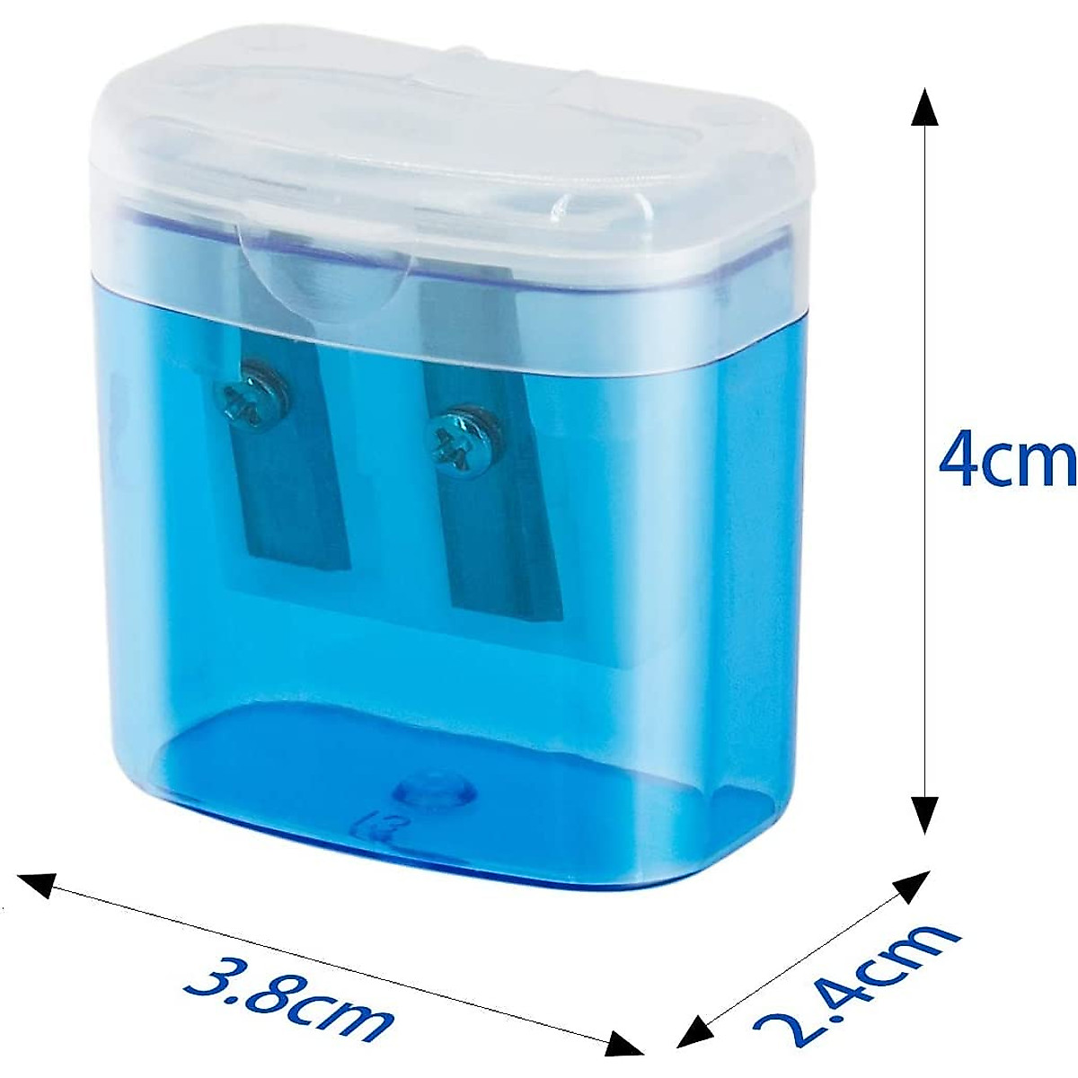 KIDMEN 24 PCS 2 Holes Small Manual Pencil Sharpener with Lid,for Kids,School