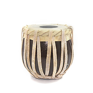 India Meets India Handmade Miniature Musical Instrument Set - Clarinet 8.5" and Tabla Drum 4" [Mango Wood - BROWN & YELLOW] - Decorative Tabla Set - Best Gift Made By Awarded Indian Artisan