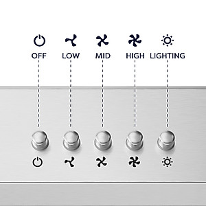CIARRA Under Cabinet Range Hood 30 inch Ductless Convertible Duct, Stove Vent Hood for Kitchen with 3-Speed Exhaust Fan in Stainless Steel