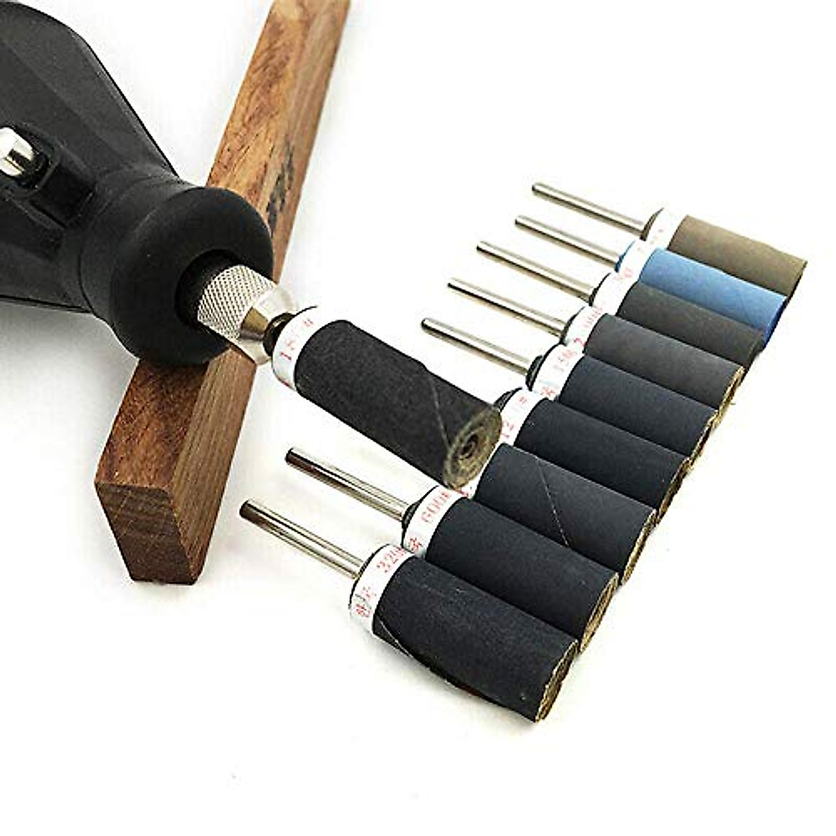 10 Pcs Sanding Drums Sleeves Sandpaper Bar Sander Accessories Rotary Kit Polishing Burr Stick Roller Sanding Tool 800 Grits