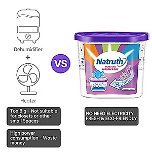 NATRUTH Moisture Absorbers With Lavender Scent,12.5OZ*6-Pack Portable Closet Dehumidifier, Odor Eliminator Absorber Bucket,Humidity Absorber,Cleaner Air Dehumidifier for Closet,Bathrooms, Kitchen