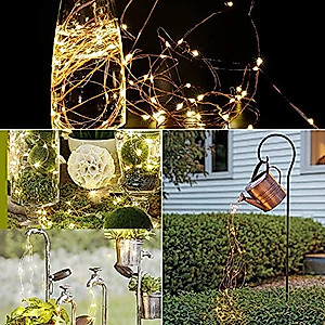 Solar Light String, Solar Copper Wire Light String 33 Feet 100 Led Small Lights, 8 Switching Modes, Starry Sky Outdoor Waterproof, Suitable for Home, Garden, Terrace, Wedding and Party (Warm White)