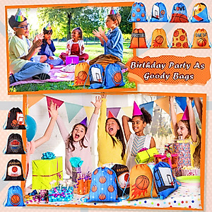 36 Pcs Basketball Party Favor Sports Drawstring Present Bags Basketball Goodie Bags Backpack Small Ball Gift Bags Gym String Bags for Kids Boys Girls Birthday Travel Storage Team Workout Gym 12 Styles