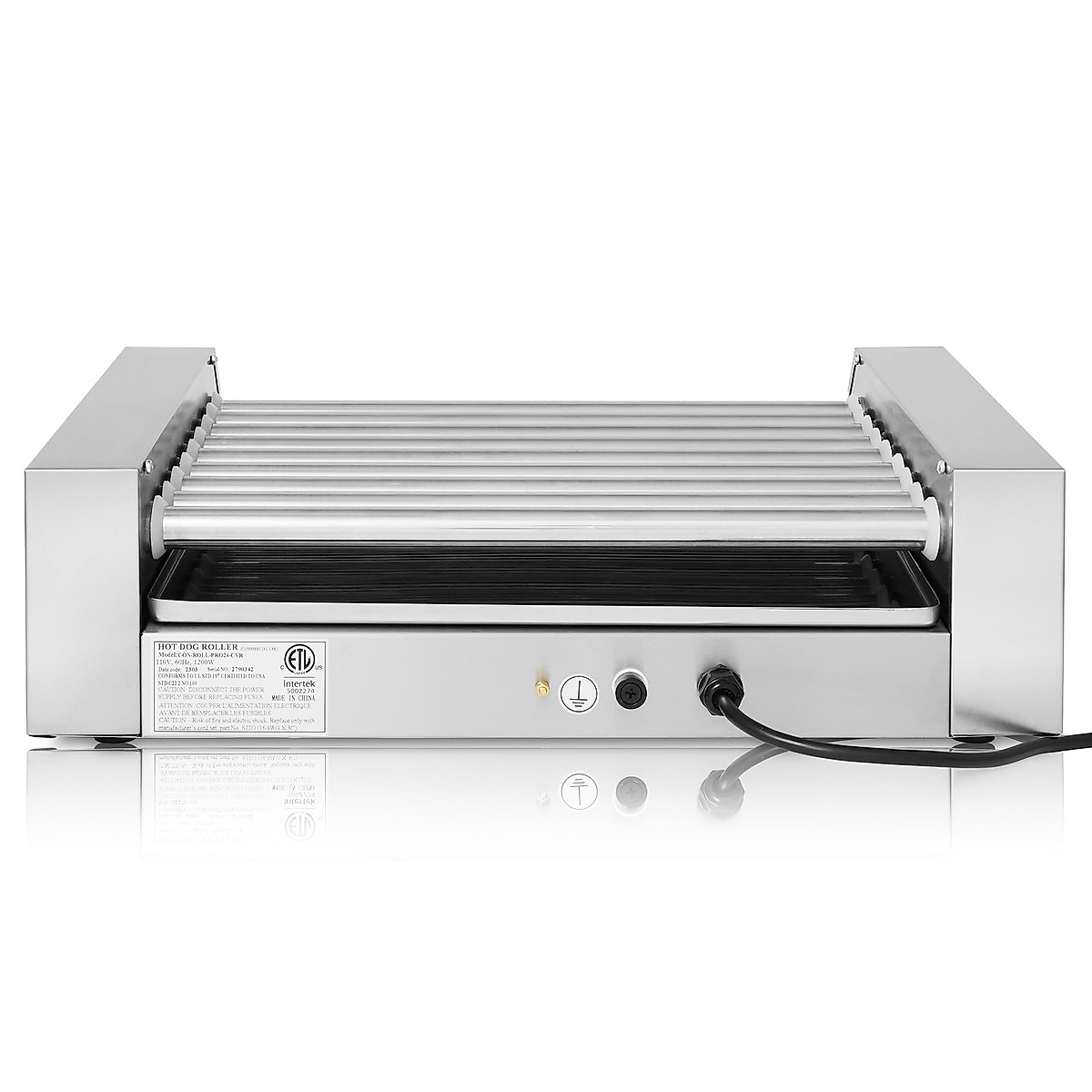 Olde Midway Electric 24 Hot Dog 9 Roller Grill Cooker Machine 1200-Watt - Commercial Grade