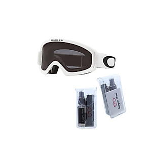 Oakley O-Frame 2.0 Pro M OO7125 Matte White w Dark Gy Ski Goggles For Men For Women + BUNDLE with Designer iWear Eyewear Kit