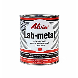 Alvin 24 oz Lab Metal & 16 oz Lab Solvent Kit Putty Dent Filler & Patching Compound Epoxy