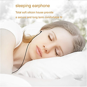 DARK WOLF Sleep Earphone,Soft Earbuds with Mic,Noise Cancelling,in-Ear earpods for Side Sleeper, 3.5mm Jack Air Travel,Snoring,Gym Meditation& Relaxation (Black)