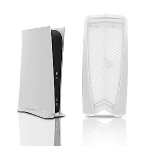 HEATFUN PS5 Digital Stand Vertical, PS5 Vertical Stand Digital Edition Built-in Cooling Vents and Non-Slip Feet - White
