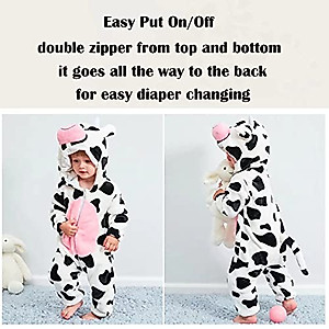 QIAONIUNIU Halloween Baby Cow Costumes Toddler Onesie Infants Cosplay Romper 30-36 Months