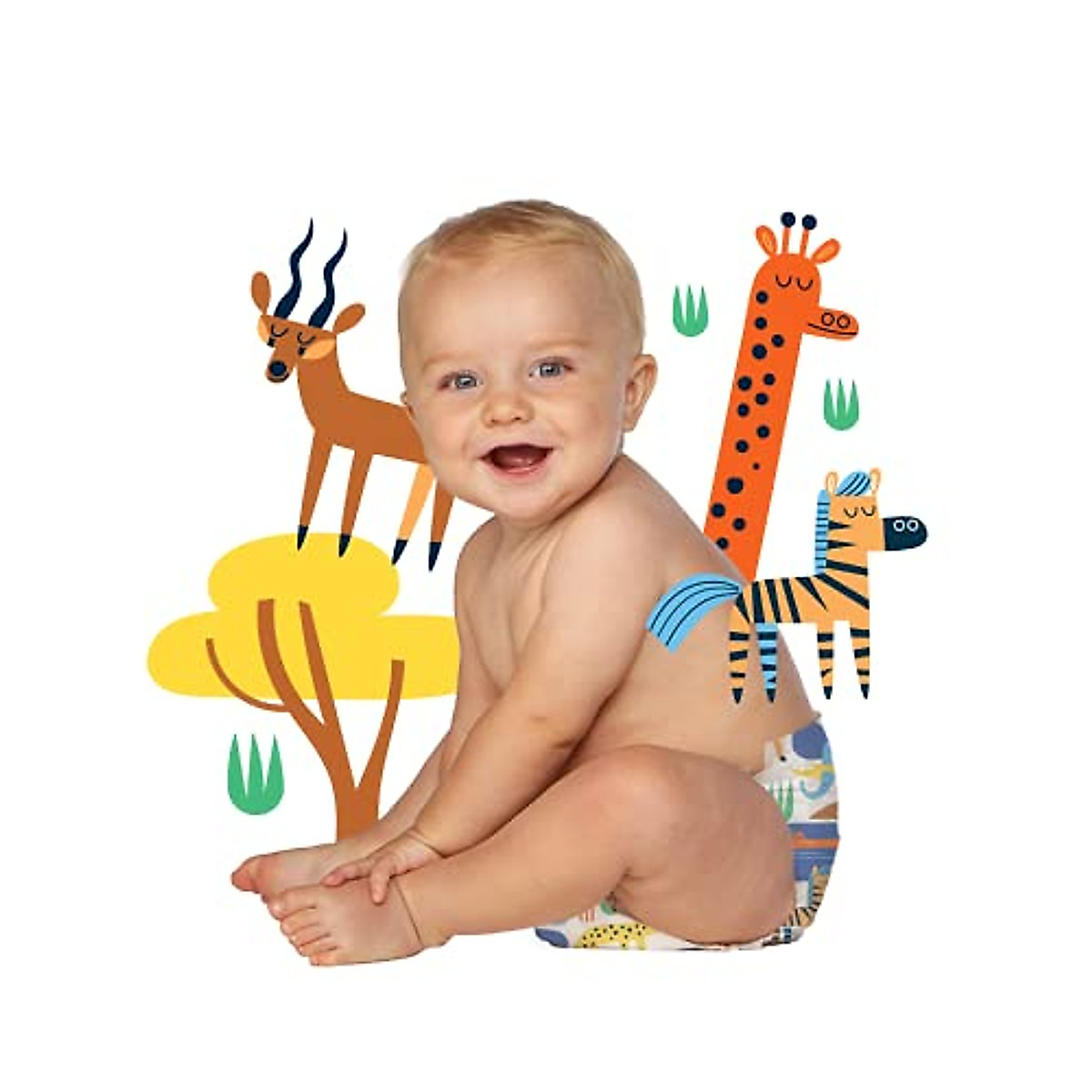 Hello Bello Premium Baby Diapers I Affordable Hypoallergenic and Eco-Friendly Absorbent Diapers for Babies and Kids I Size Newborn I Safari Design I 34 Count