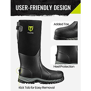 TIDEWE Puncture Proof Work Boots Men (Black, Size 7-13)