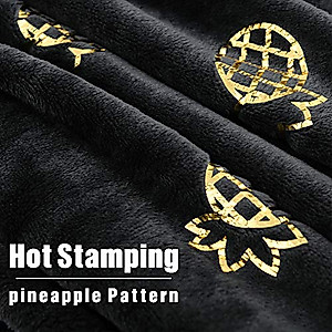 NANPIPER Flannel Fleece Blanket Hoodie Wearable Super Soft Throw Blanket Hot Stamping Pineapple Pattern Microfiber Fleece Throw for Sofa Couch Throw Size (Grey,50"x65")