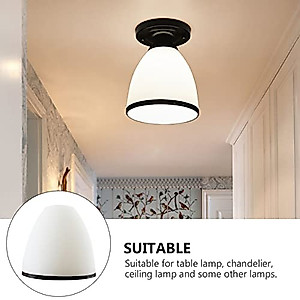 Veemoon Glass Pendant Light Glass Pendant Light Glass Shades Alabaster 2 pack glass lamp shades replacement glass shades glass light covers Glass Lamp Shade Clear Gesso Clear Gesso