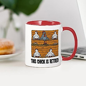 CafePress This Chick Is Retired Mug Mugs Ceramic Coffee Mug, Tea Cup 11 oz