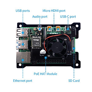 GeeekPi PoE Hat Case for Raspberry Pi 4B and PoE HAT, Acrylic Case for PoE Hat and Raspberry Pi 4B/3B+/3B/2B/B+ (Raspberry Pi and POE HAT NOT Included)