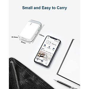 Label Maker, POLONO P10 Mini Label Printer, Portable Wireless Connection Label Maker Machine with Tape, Multiple Templates Available for Smartphone Easy to Use Office Home Organization Kitchen Storage