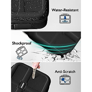 Switch Case for Nintendo Switch and Switch OLED Model, Portable Full Protection Carrying Travel Bag with 18 Game Cards Storage for Switch Console Pro Controller Accessories Black