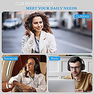 RUNOLIM Bluetooth Headphones Over Ear, 65 Hours Playtime Wireless Headphones with Microphone, Lightweight Foldable & Portable Stereo Bass Headsets for Smartphone, Tablet, Computer, TV, MP3/4