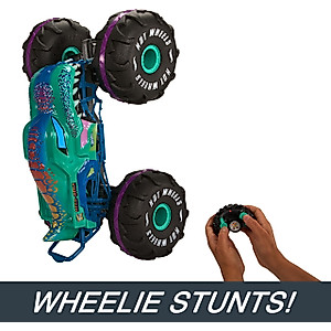 Hot Wheels Monster Trucks RC Toy, Large Remote-Control 1:6th Scale Mega-Wrex, All-Terrain Tires, 2ft+ Long