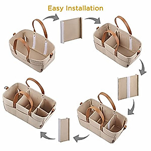 Abbasi Baby Felt Storage Nursery Organizer Basket Infant Diaper Bag with Handle Changing Kids Storage A