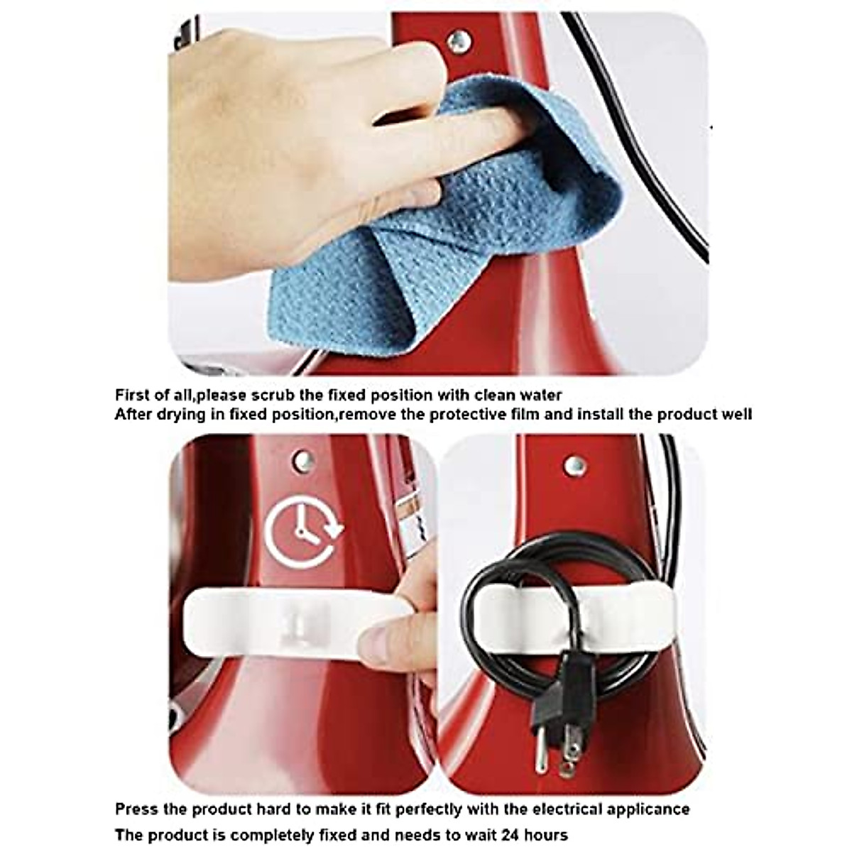 Cord Organizer for Kitchen Appliances 6 Pack Adhesive Cord Winder Wrapper Holder Cable Organizer for Small Home Appliances on Mixer,Blender,Coffee Maker