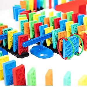 Bulk Dominoes Kinetic Domino Kit | Dominoes Set, STEM STEAM Small Toys, Family Games for Kids, Kids Toys and Games, Building, Toppling, Chain Reaction Sets (143pc)
