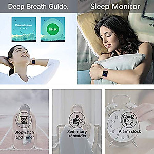 Fitness Tracker Smart Watch for Android Phones and iOS Phones Step Tracker Heart Rate Monitor, IP68 Waterproof Fitness Watch Sleep Monitoring, Calorie Counter, Pedometer Smartwatch for Women