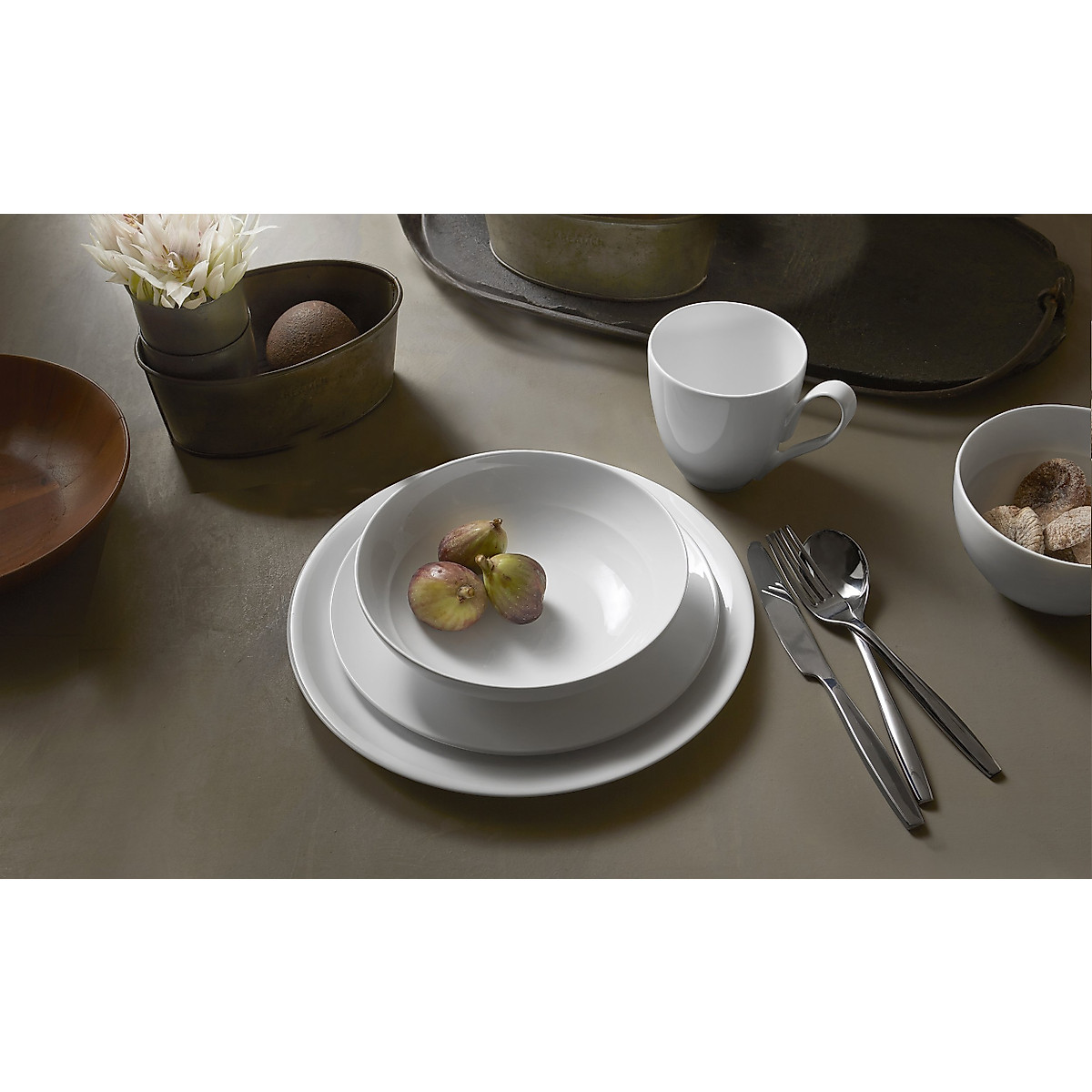 nambe Skye Collection Ceramic Soup Bowl Large White Bowl for Kitchen, Noodles, Pho, Ramen, Cereal, or Salad | 7.5 Inches | Microwave Safe and Dishwasher Safe