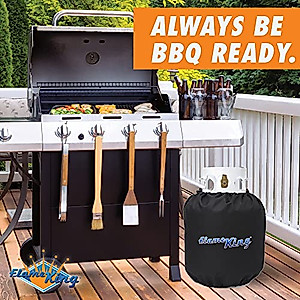 Flame King PTC-01 Propane Tank Cover for 20-lb Cylinders-for Outdoor and Indoor Use, Black