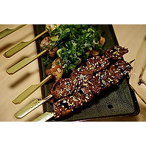 Gmark Bamboo Paddle Skewers 8" 100pc/Bag, Kabob Skewers, BBQ Skewers for Outdoor Grilling GM1076